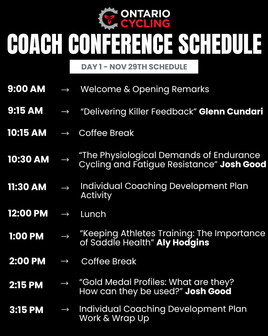 Coach Conference 2025 - ONTARIO CYCLING